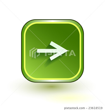Green web button with arrow right sign. Rounded - Stock Illustration ...