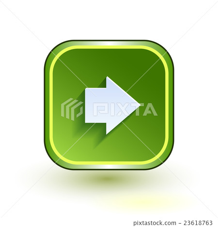 Green web button with arrow right sign. Rounded - Stock Illustration ...