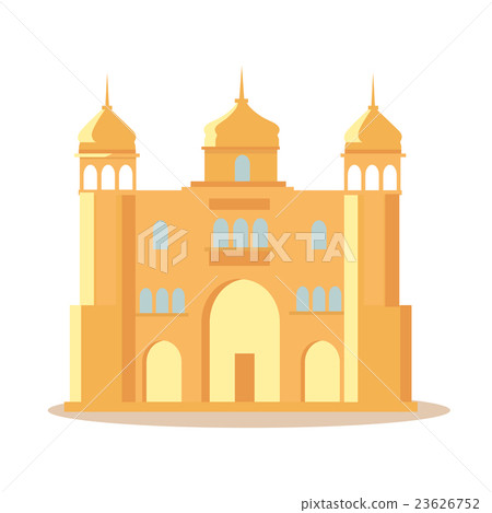 Indian Palace Illustration in Flat Design. - Stock Illustration ...