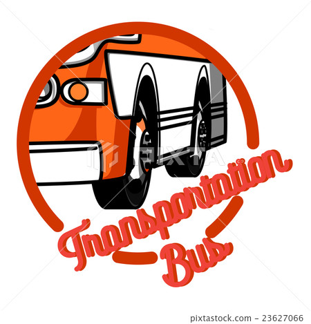 Color vintage bus transportation emblem - Stock Illustration [23627066 ...