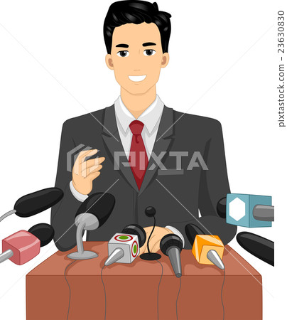 Man Politician Speech Mics - Stock Illustration [23630830] - PIXTA