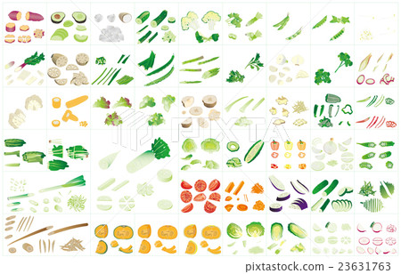 Various cut vegetables 3 frames - Stock Illustration [23631763] - PIXTA