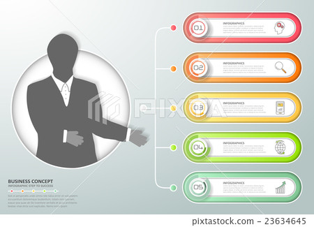 3d infographic 5 options, Business concept - Stock Illustration ...