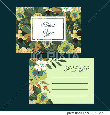 Cute invitation template with flower decoration - Stock Illustration ...