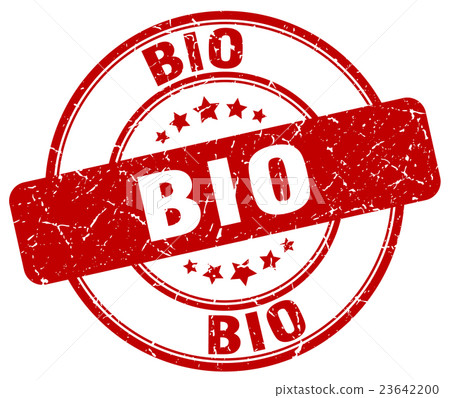 bio red grunge round vintage rubber stamp - Stock Illustration ...