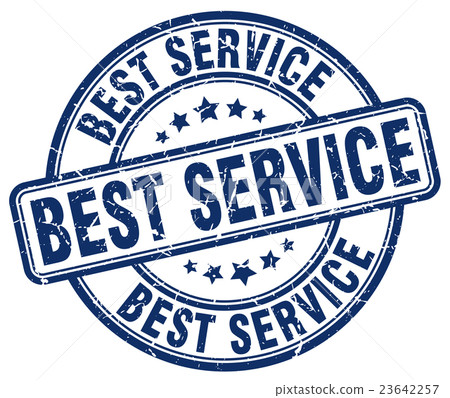 best service blue grunge round rubber stamp - Stock Illustration ...