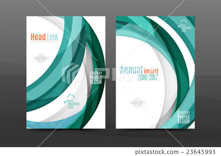 Color waves abstract background geometric A4 - Stock Illustration ...