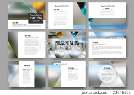 Set of 9 templates for presentation slides - Stock Illustration ...