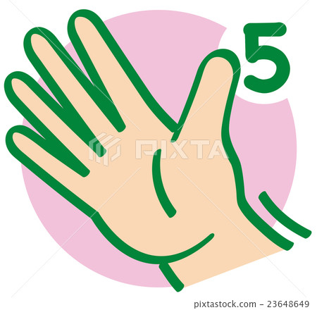 Hand sign _ finger character _ numeric_ 5 - Stock Illustration ...