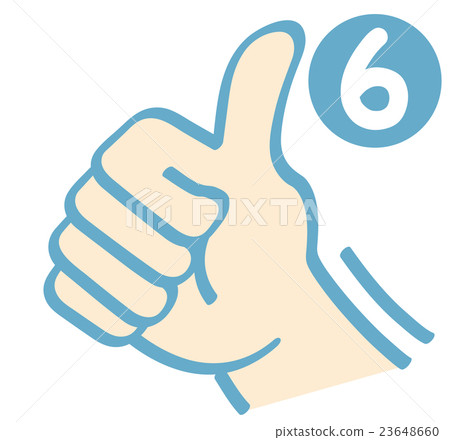Hand sign _ finger character _ numeric_ 6 - Stock Illustration ...