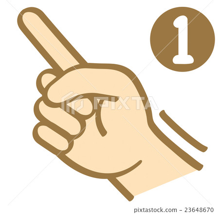 Hand sign _ finger character _ numeric_ 1 - Stock Illustration ...