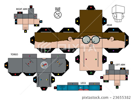 Boy Paper Toy. - Stock Illustration [23655382] - PIXTA