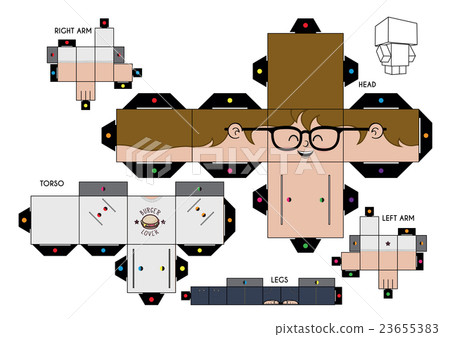 Boy Paper Toy - Stock Illustration [23655383] - PIXTA