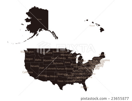 Area map of the United States - Stock Illustration [23655877] - PIXTA