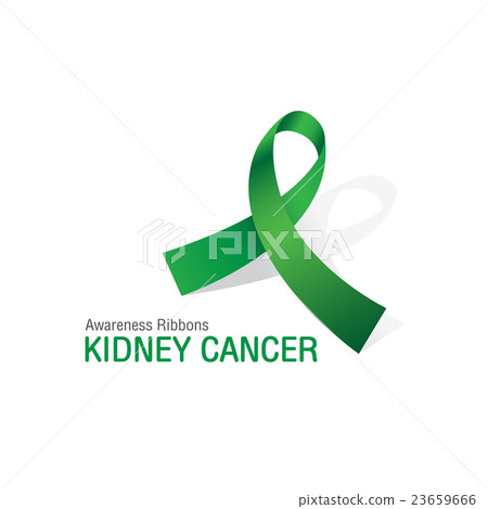 The Green Awareness Ribbons of Kidney cancer - Stock Illustration ...