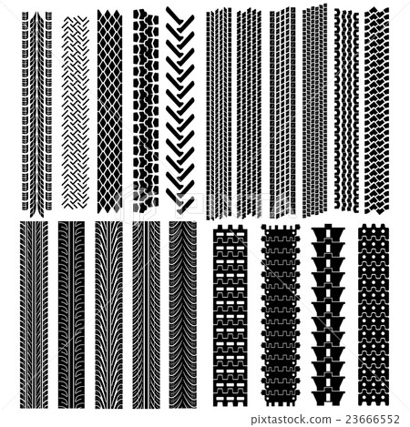Set of detailed tire prints, vector illustration - Stock Illustration ...