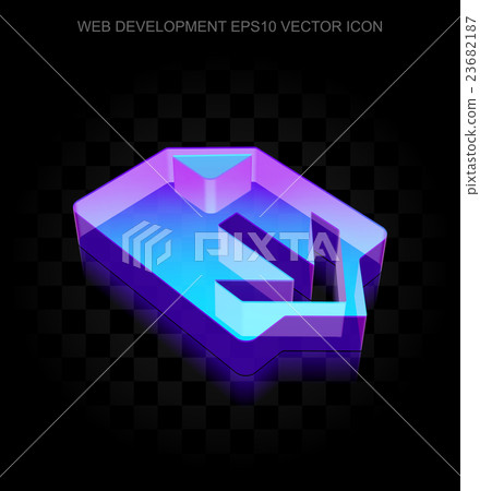 Web design icon: 3d neon glowing Download made of - Stock Illustration ...