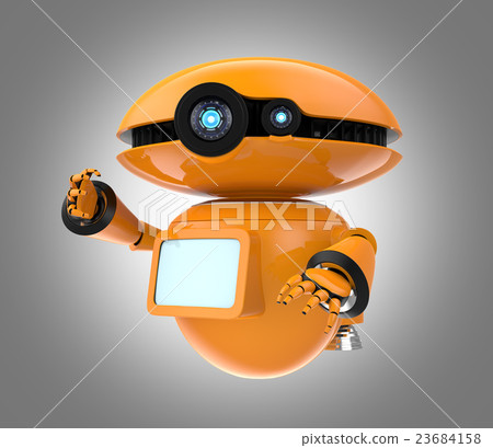 Orange robot. Concept image of chart bot - Stock Illustration [23684158 ...