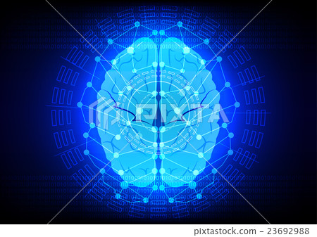 abstrack brain digital technology backgrond - Stock Illustration ...