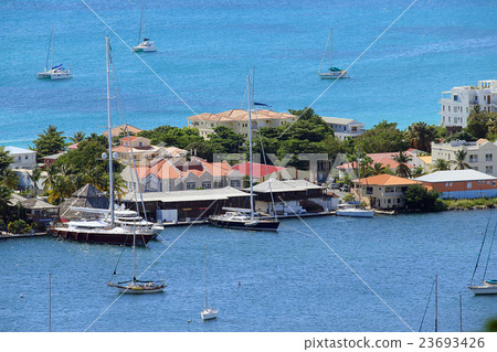 Harbor between Simpson Bay and Lagoon on St.... - Stock Photo [23693426 ...