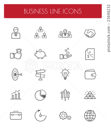 business thin line icon set.vector/illustration. - Stock Illustration ...