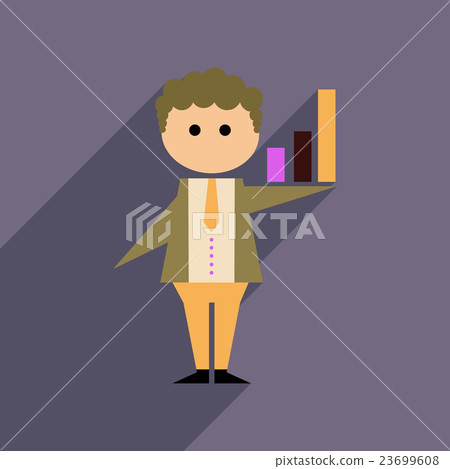 Flat web icon with long shadow Man schedule - Stock Illustration ...