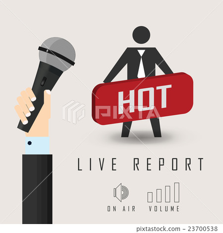 vector illustration of a live report with button - Stock Illustration ...