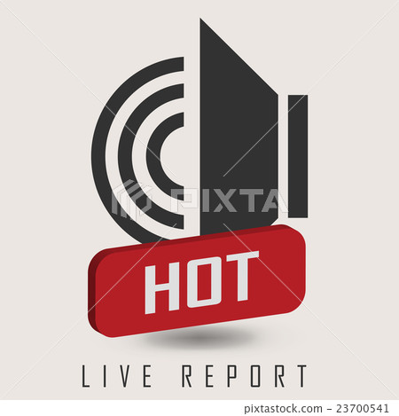 vector illustration of a live report with button - Stock Illustration ...