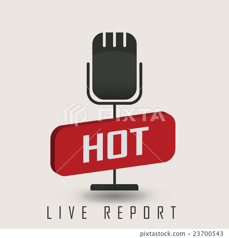 vector illustration of a live report with button - Stock Illustration ...