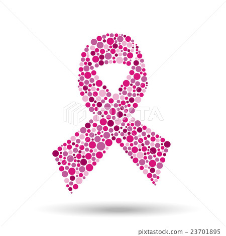 Pink circle ribbon for breast cancer awareness - Stock Illustration ...