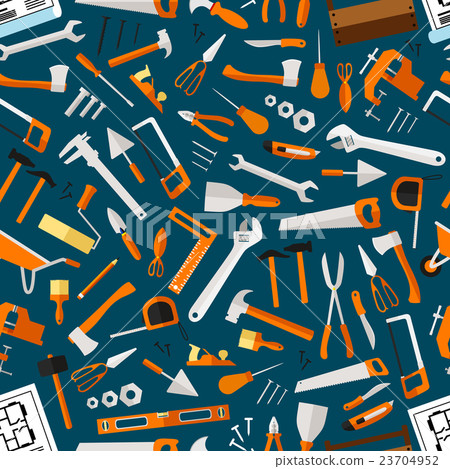 Construction and repair tools seamless wallpaper - Stock Illustration ...