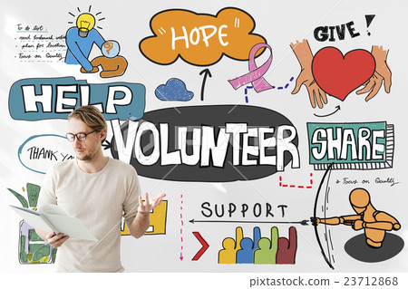 Volunteer Charity Give Help Share Service Concept-照片素材（圖片） [23712868 ...