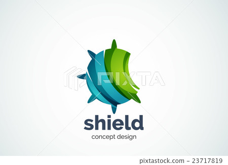 Round shield logo template, security or safe - Stock Illustration ...