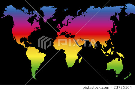 Planet Earth Rainbow Colored World Map - Stock Illustration [23725164 ...