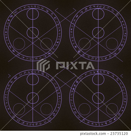 Magical signs inside the circle 3d illustration - Stock Illustration ...