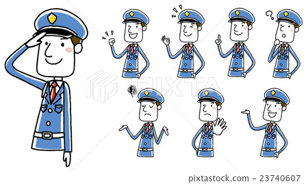 Male security guards: pose variation - Stock Illustration [23740607 ...