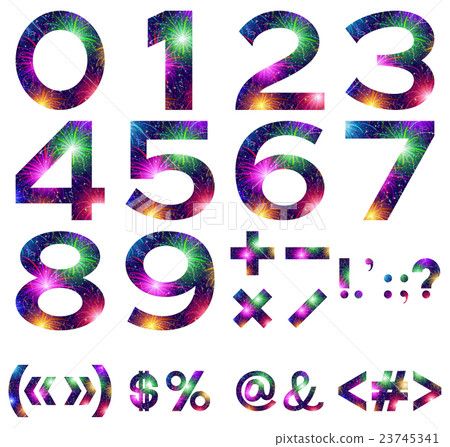Number of colorful firework, zero - Stock Illustration [23745341] - PIXTA