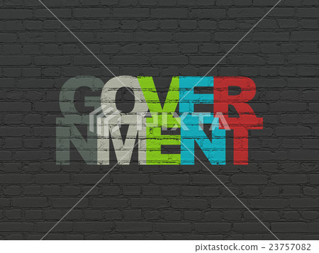 Politics concept: Government on wall background-插圖素材 [23757082] - PIXTA圖庫