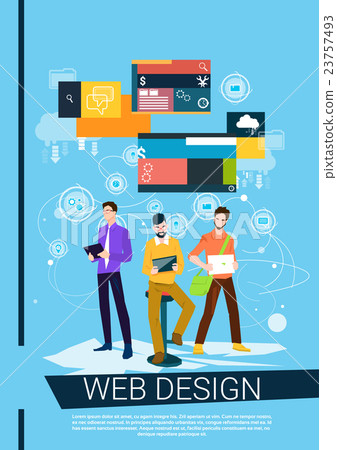 Web Designer Business People Team Working - Stock Illustration ...