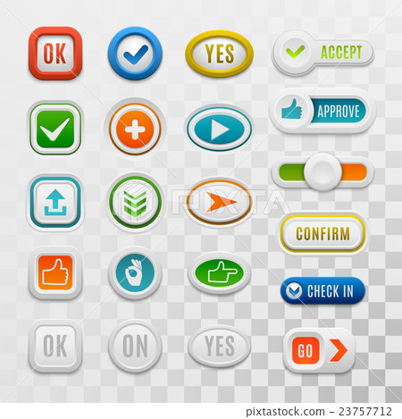 Ok button vector set. - Stock Illustration [23757712] - PIXTA