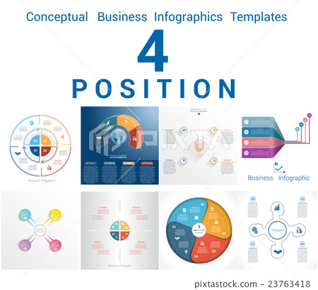 Infographics Business Processes Four Positions - Stock Illustration ...