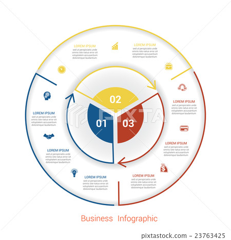 infographic three position form of circle parts - Stock Illustration ...