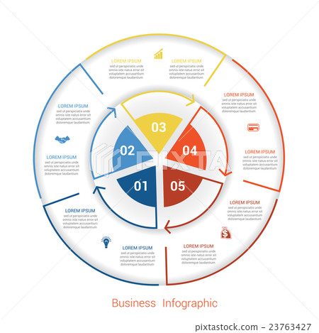 infographic five position form of circle parts - Stock Illustration ...