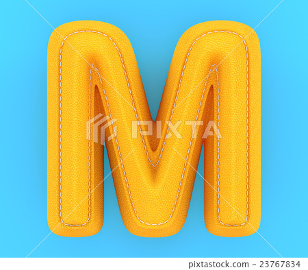 Leather yellow texture letter M - Stock Illustration [23767834] - PIXTA