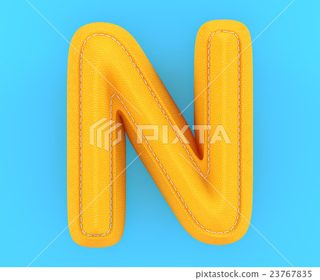 Leather yellow texture letter N - Stock Illustration [23767835] - PIXTA