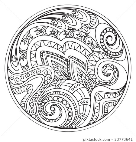 tangled shapes in the circle - Stock Illustration [23773641] - PIXTA