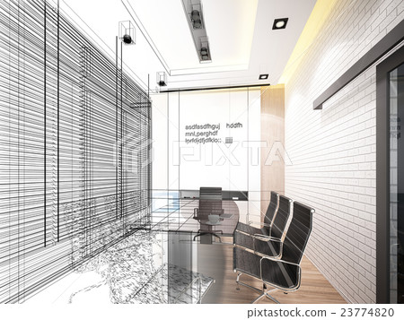 sketch design of interior conference room - Stock Illustration ...