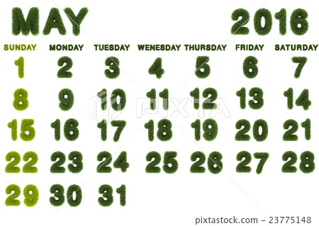 Calendar for May 2016 on white background,3d rende - Stock Illustration ...