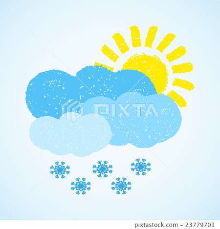 Weather - sun, cloud and snow - Stock Illustration [23779701] - PIXTA