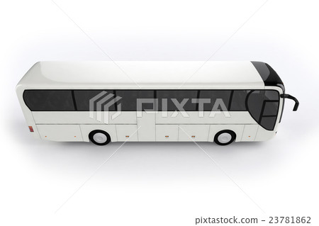 Top View - Bus Mock Up on White Background - Stock Illustration ...